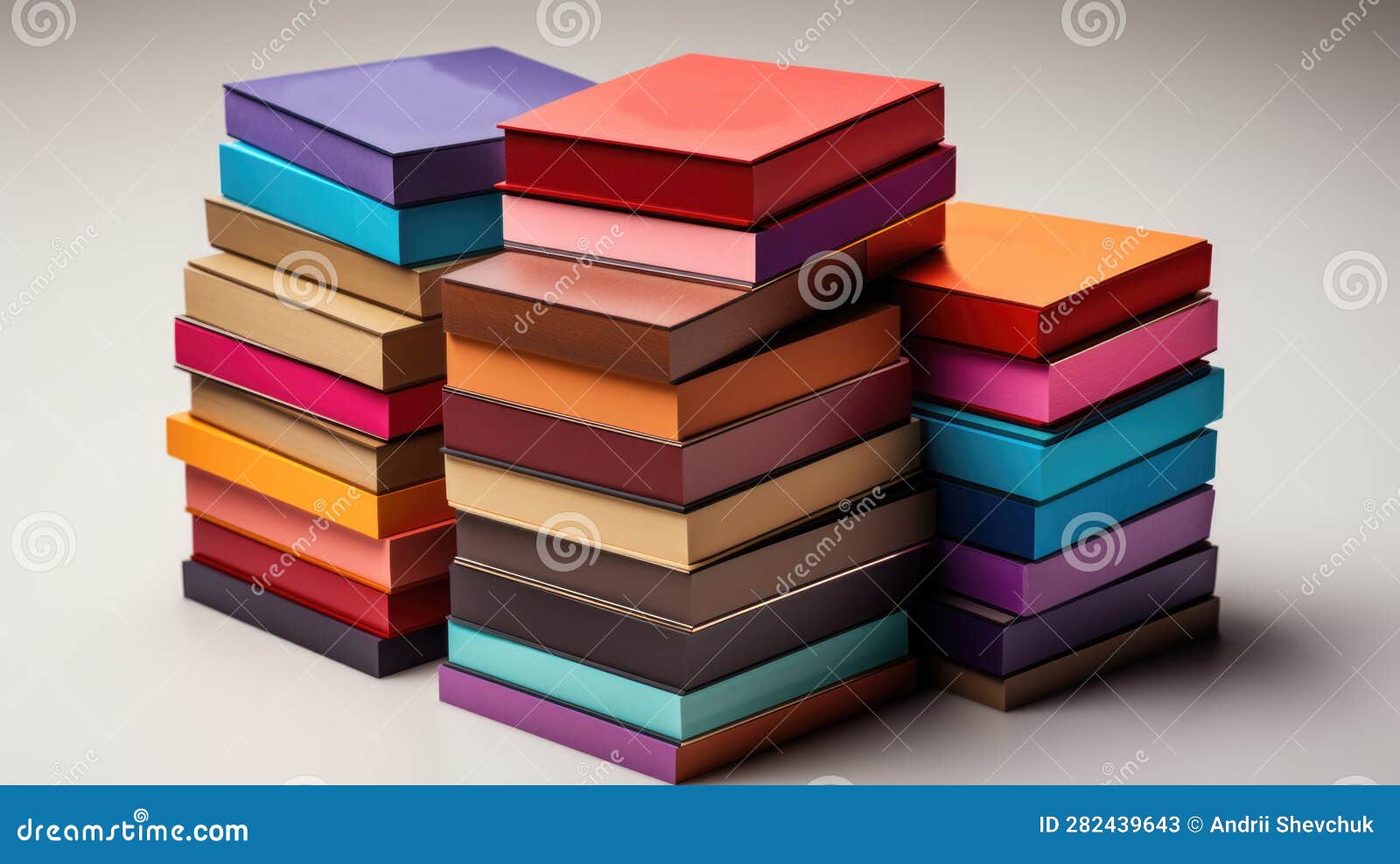 Stack of Colorful Boxes on a White Background. Generative AI Stock ...
