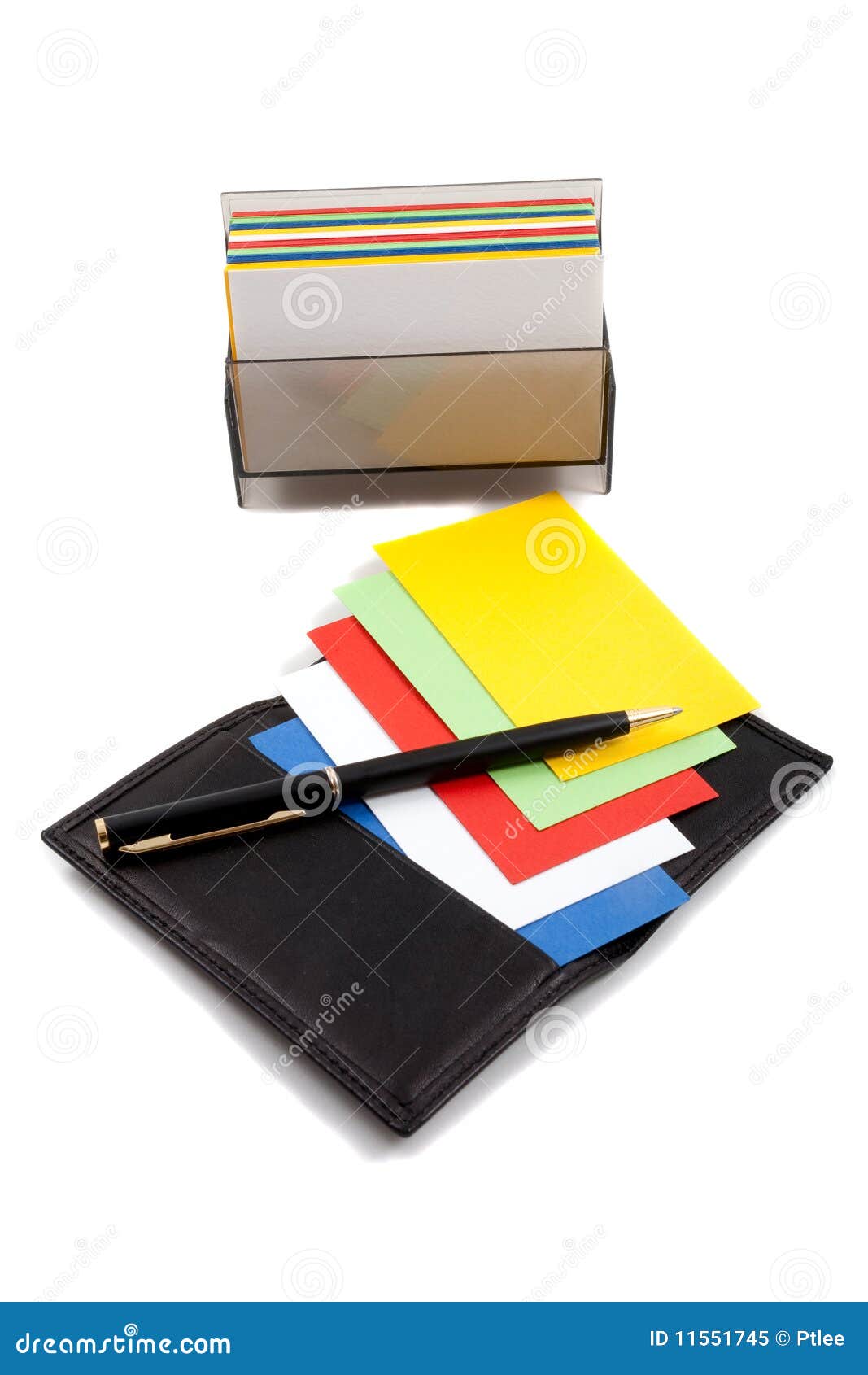 Stack of Colorful Cards in Card Holder Stock Image - Image of ...