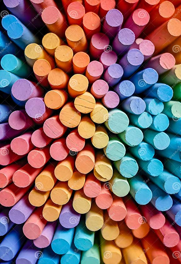 A Stack of Colorful Chalk Sticks with Different Colors Stock ...