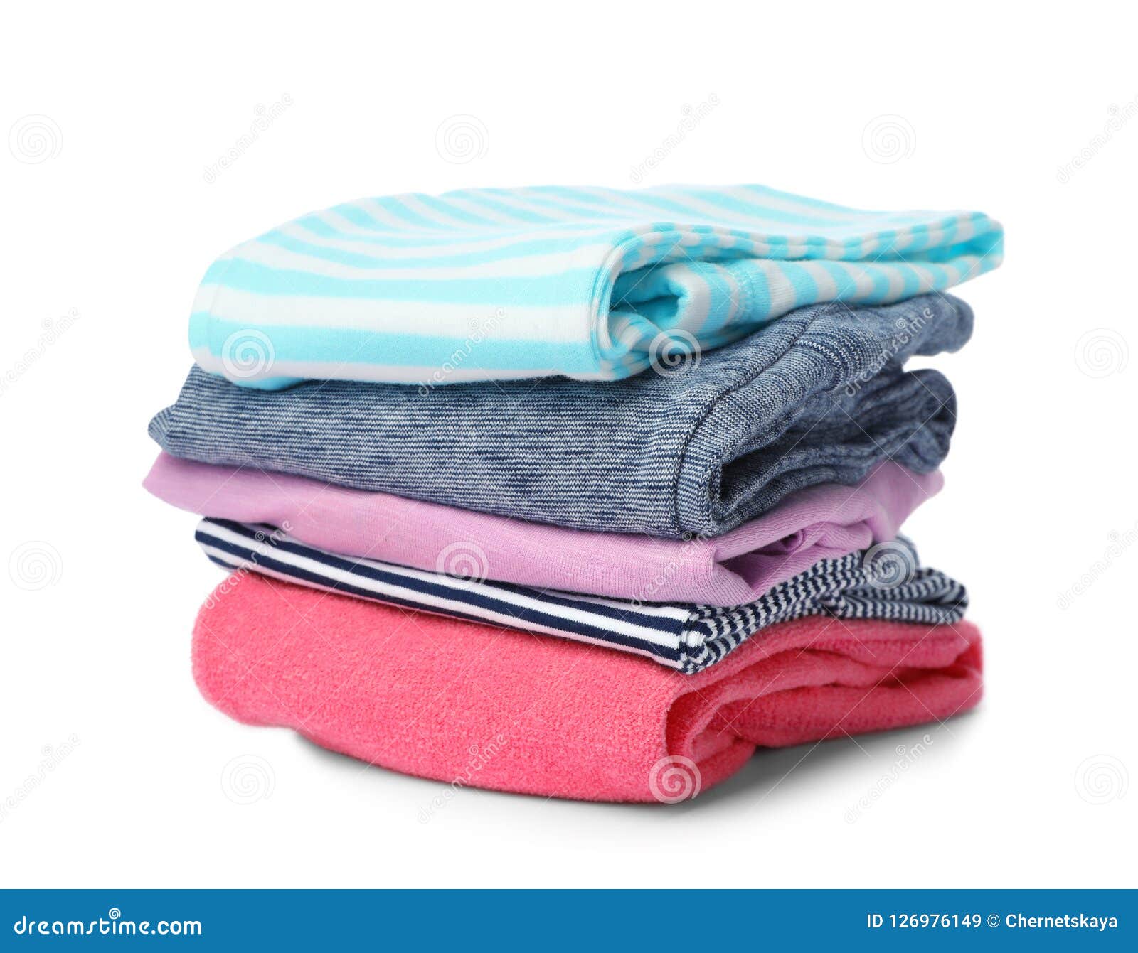Stack of Colorful Children`s Clothes Stock Image - Image of collection ...