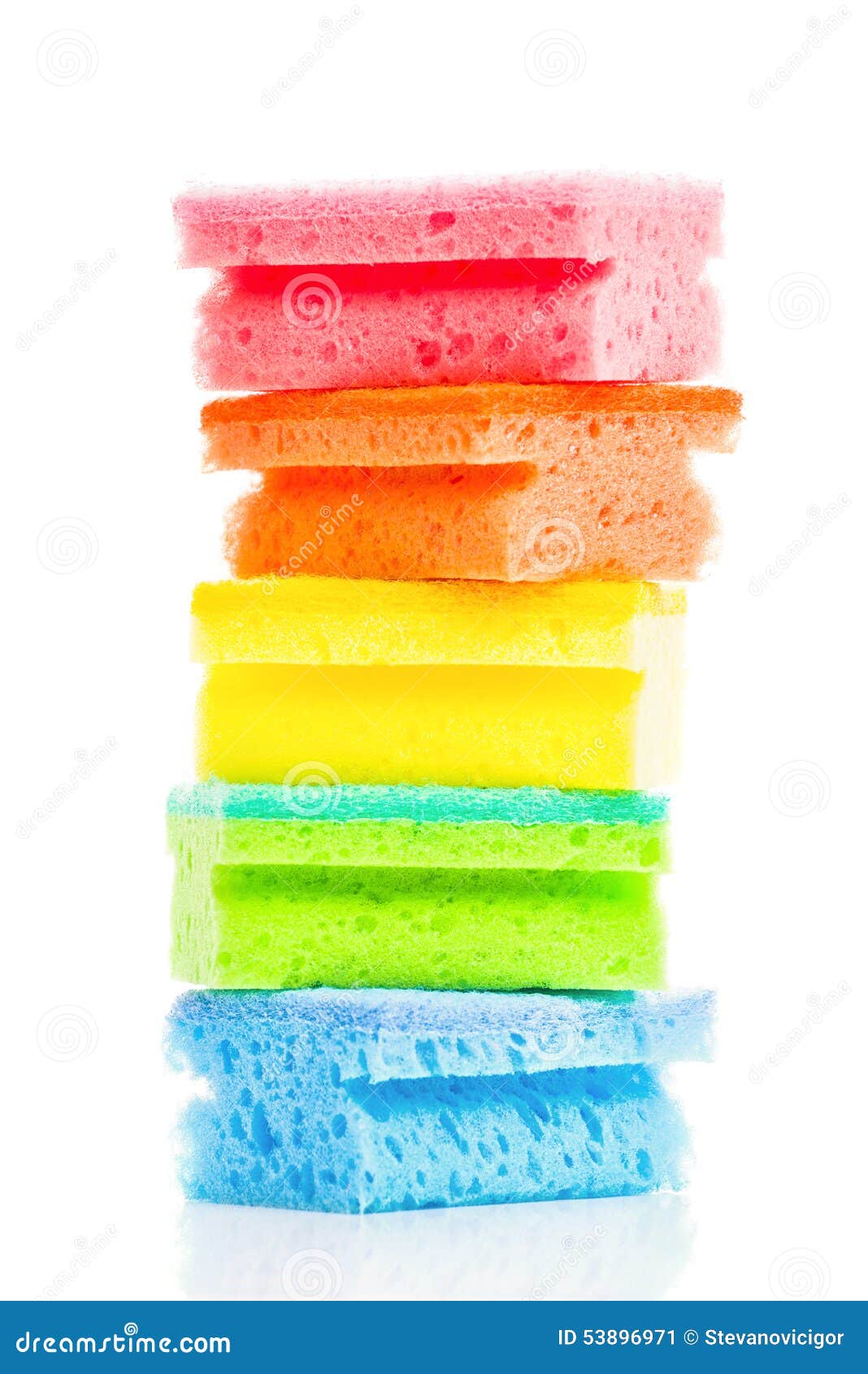 Stack of Colorful Cleaning Sponges on White Backgorund Stock Image ...