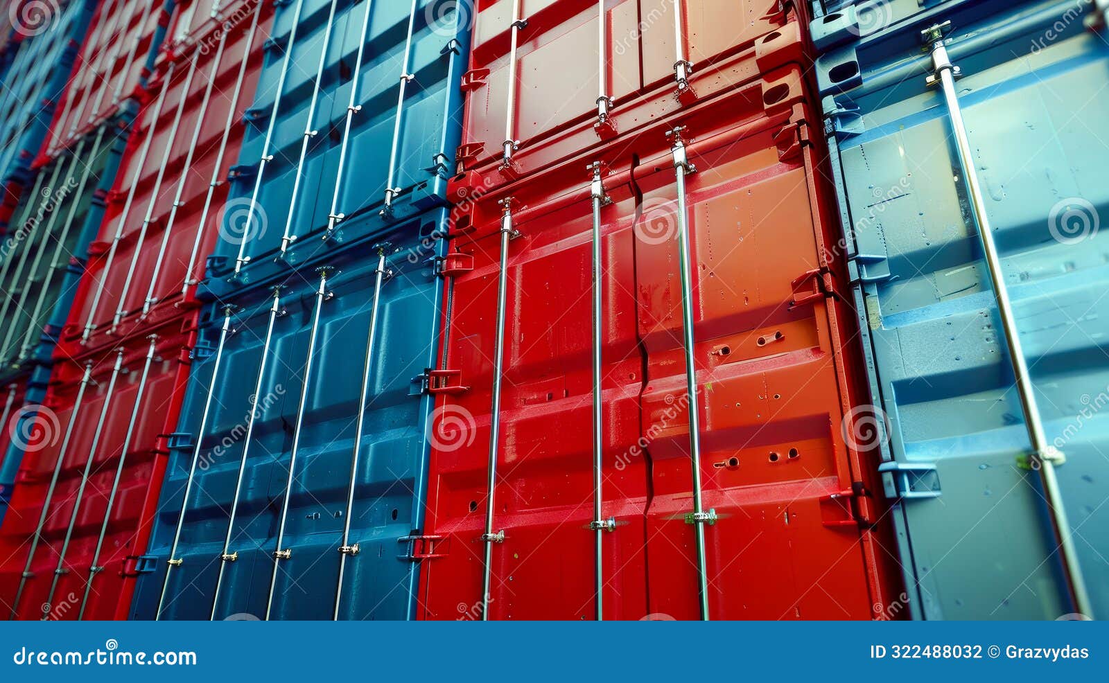 Stack of Colorful Containers Box at Sea Port. Cargo Freight Shipping of ...