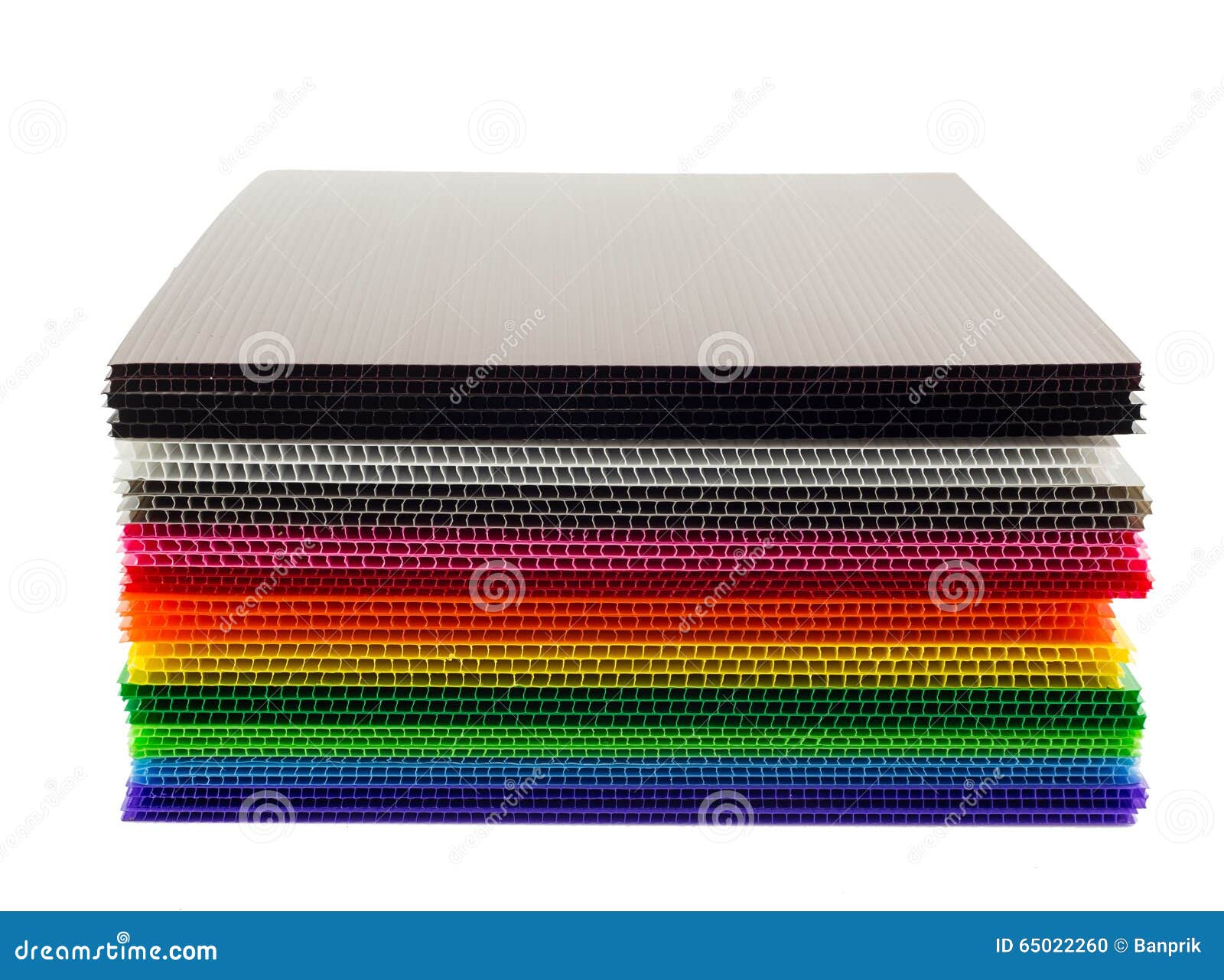Stack of Colorful Corrugated Plastic Sheets Stock Photo - Image of ...
