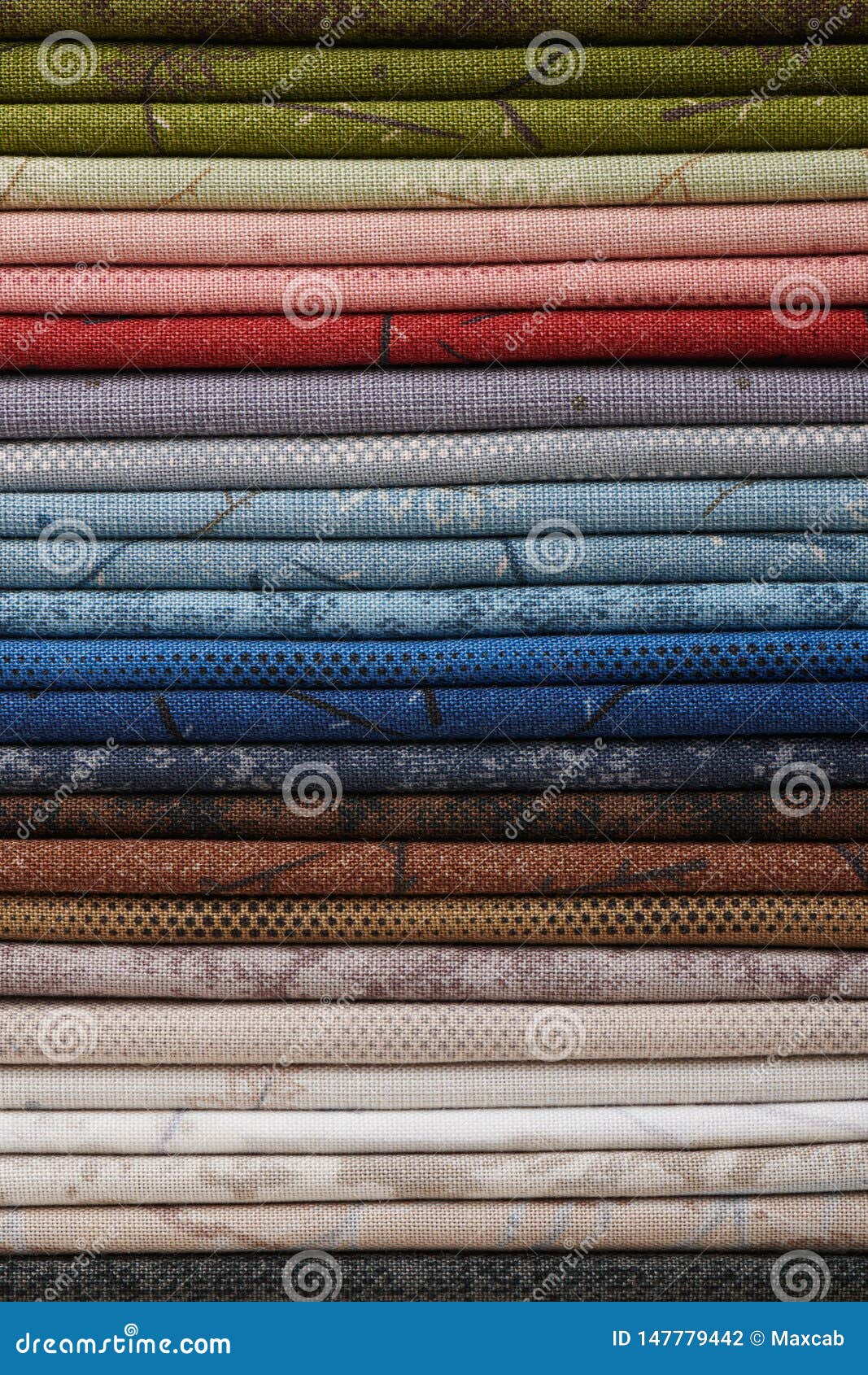 Stack of Colorful Cotton Quilting Fabrics As a Background Image Stock ...