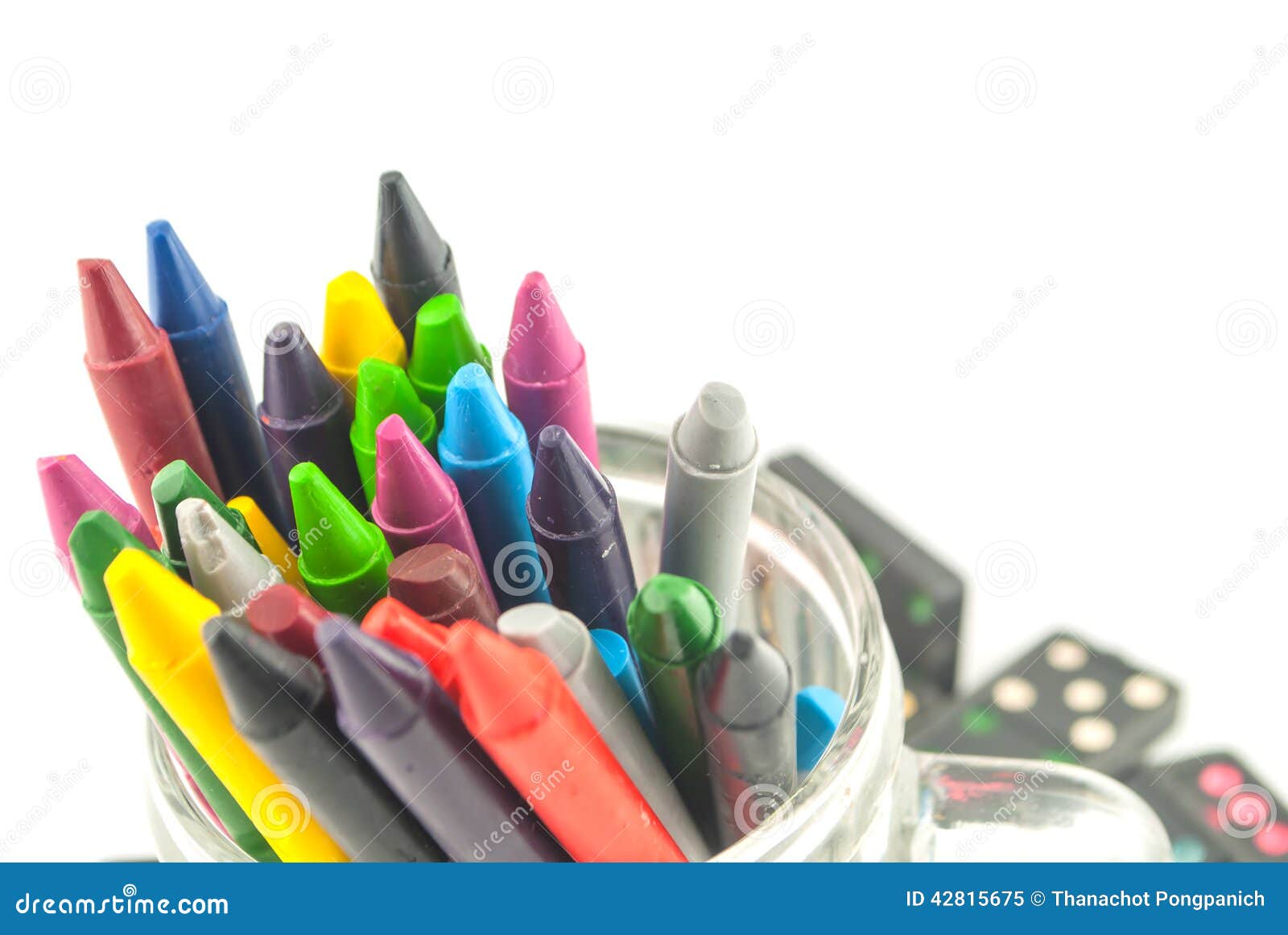 A Stack of Colorful Crayons on an Isolated Stock Image - Image of arts ...