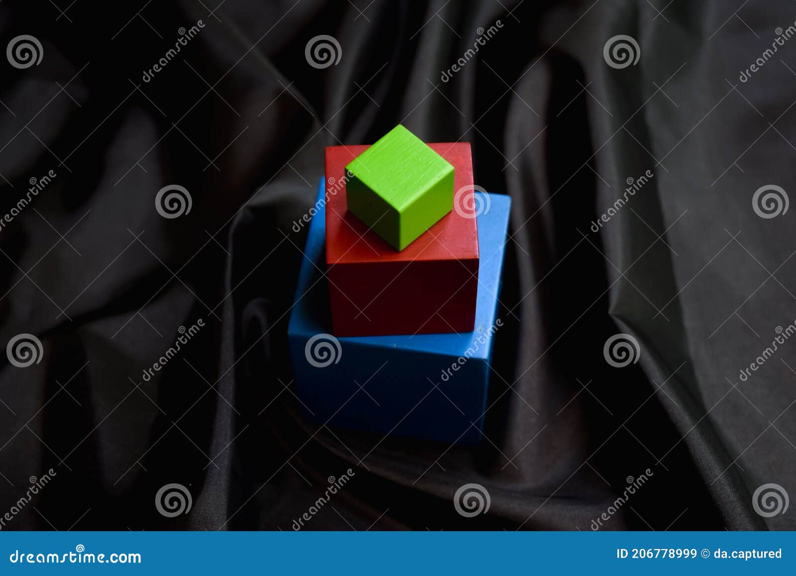 Stack of Colorful Cubes on a Black Background Stock Image - Image of ...