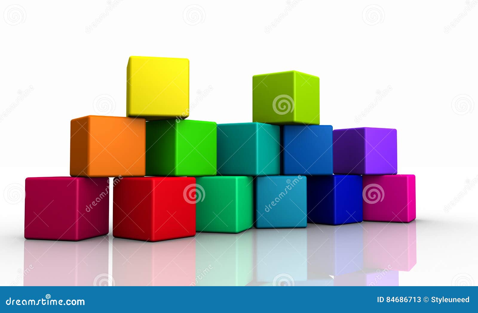 Stack of colorful cubes stock illustration. Illustration of office ...
