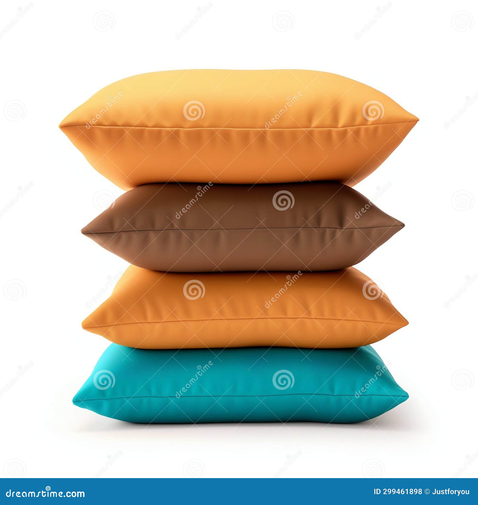 Stack of Colorful Cushions on White Background. Generative Ai Stock ...