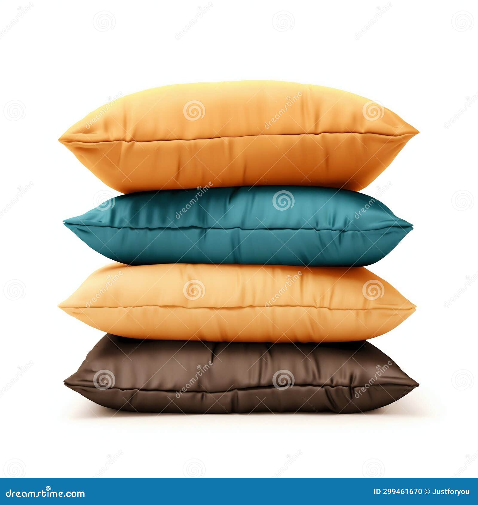 Stack of Colorful Cushions on White Background. Generative Ai Stock ...