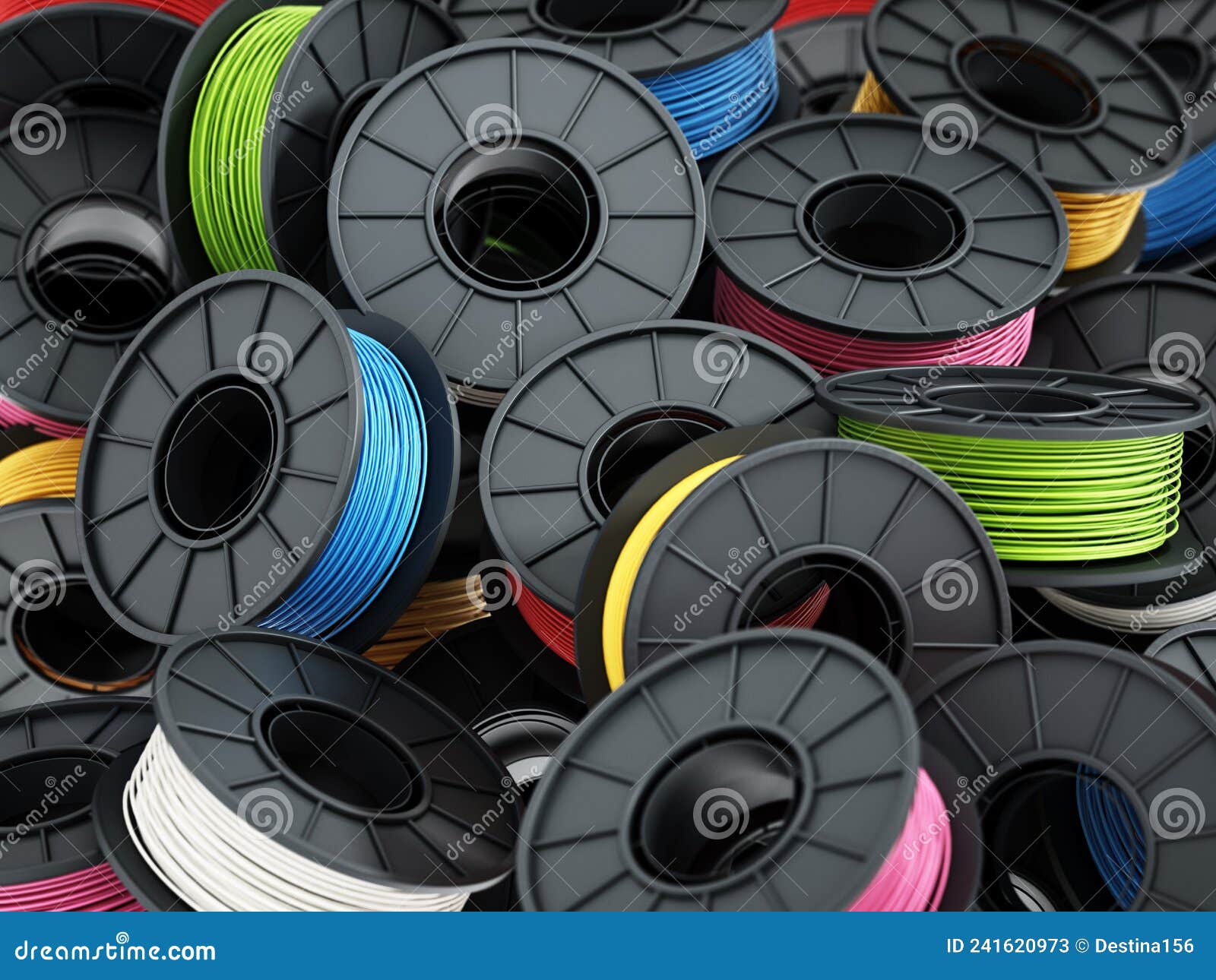 Stack of Colorful 3D Printer Filaments. 3D Illustration Stock ...