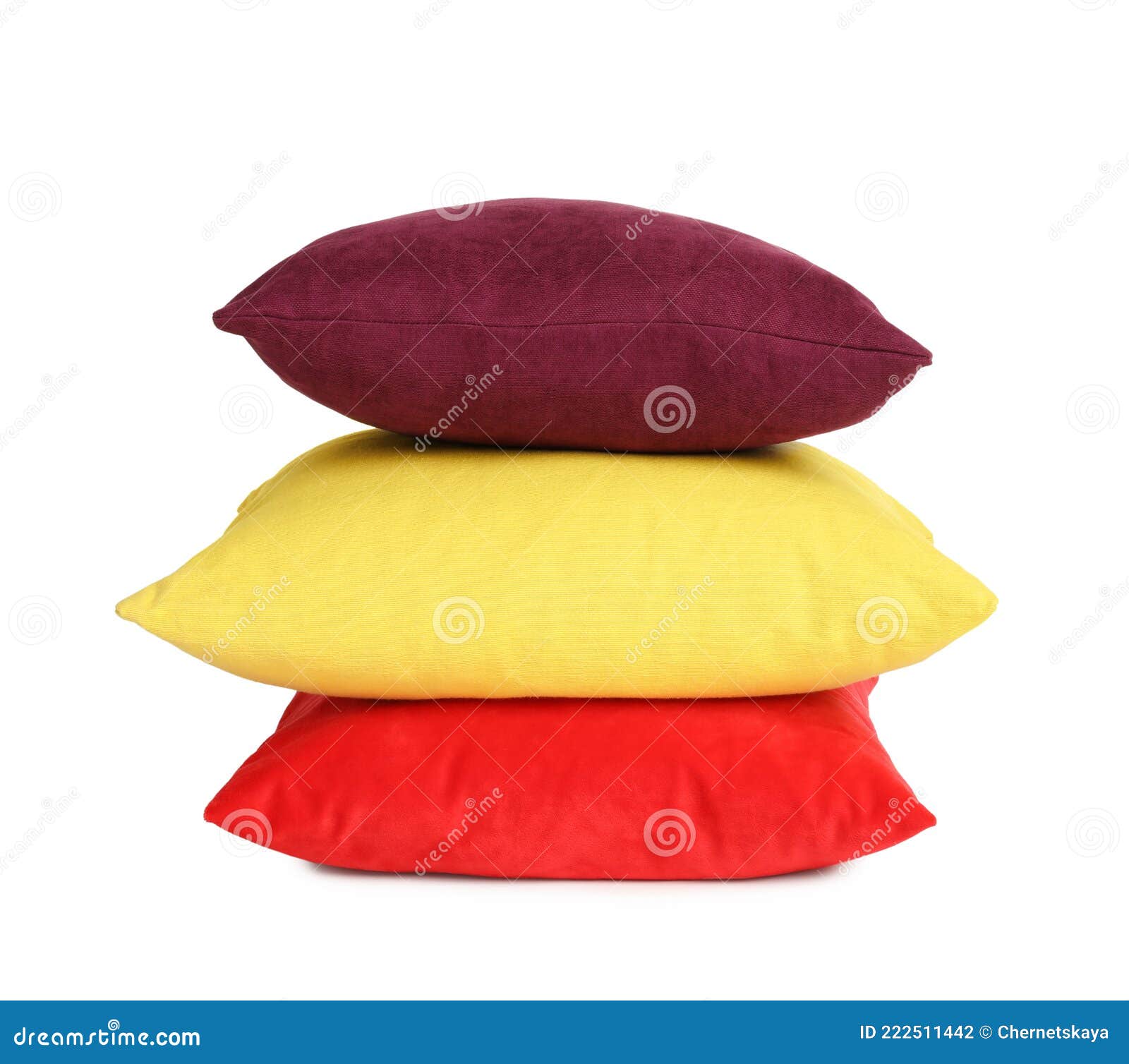Stack of Colorful Decorative Pillows on White Background Stock Photo ...