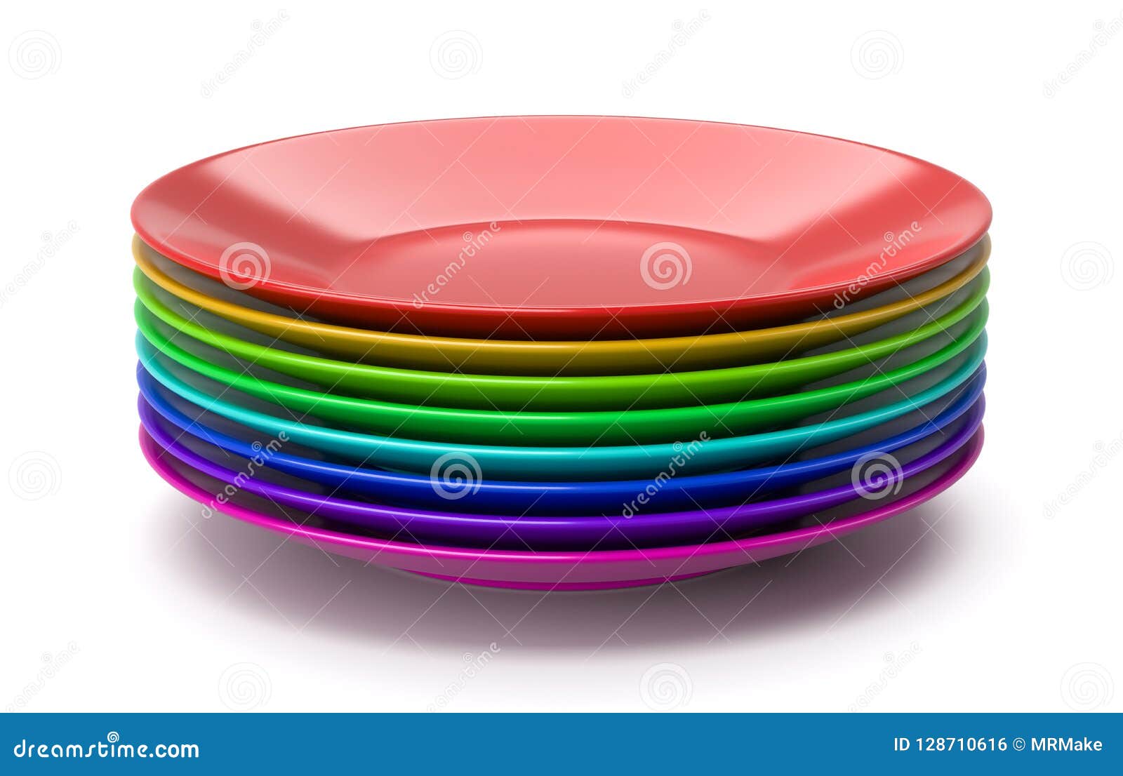 Stack of Colorful Dishes stock illustration. Illustration of plate ...