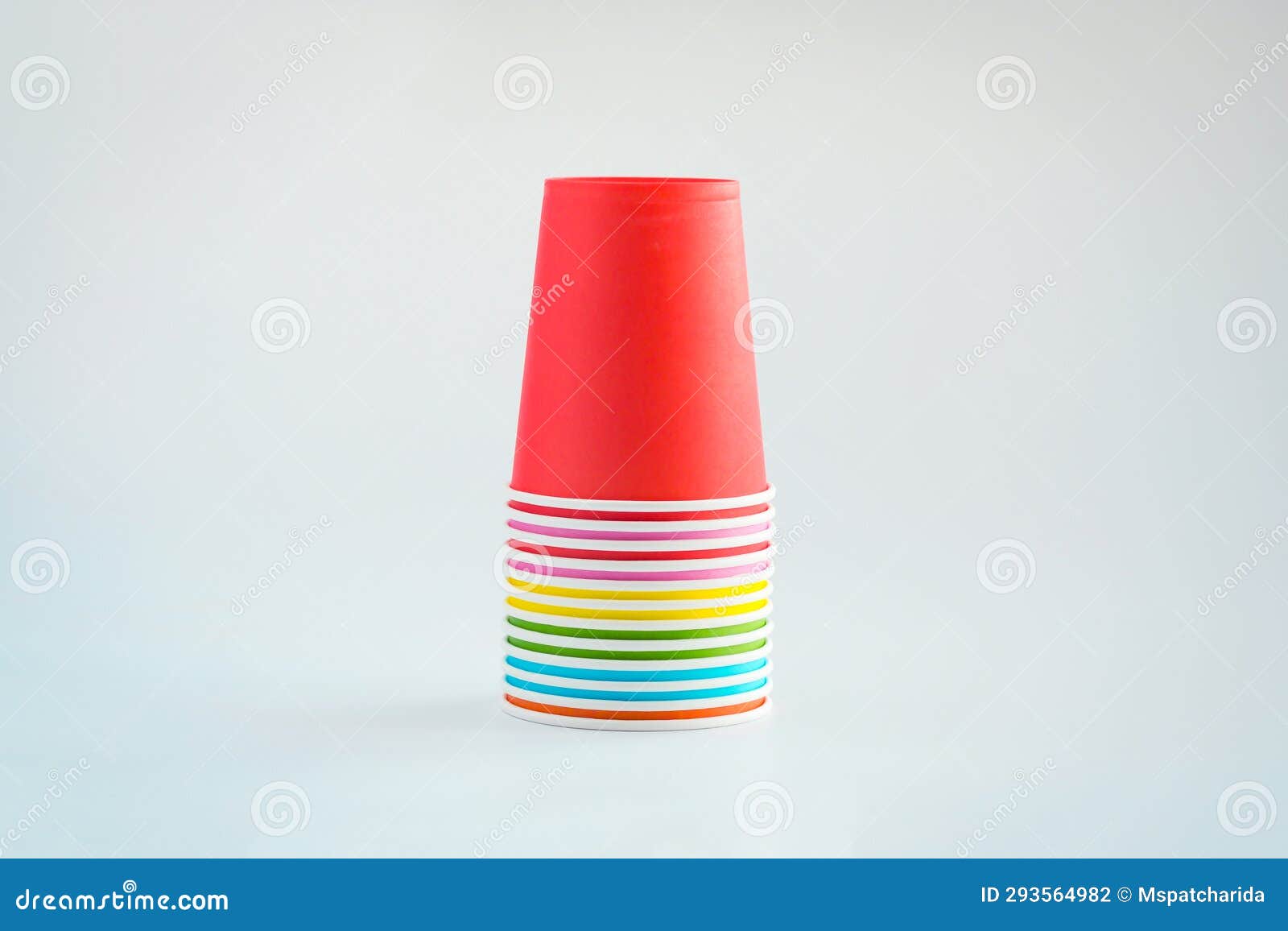 Stack of Disposable Paper Cups on White Background Stock Photo - Image ...