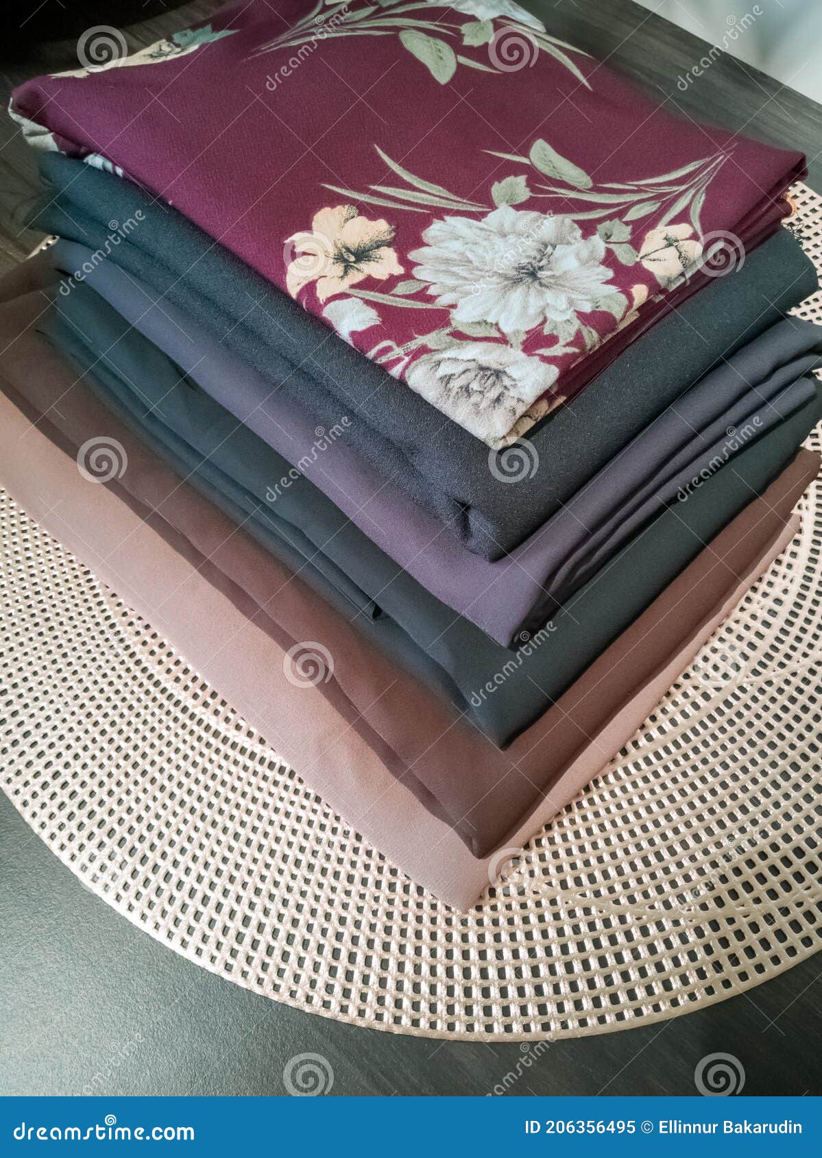 Stack of Colourful Fabric Textile Stock Image - Image of cycle ...