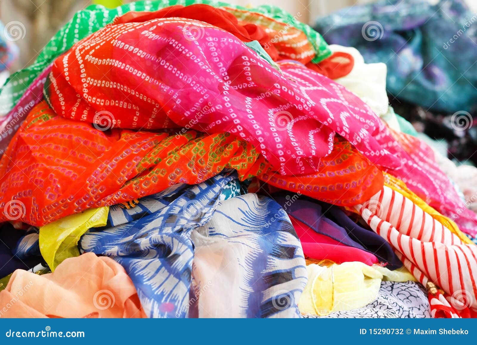 Stack of colorful fabrics stock photo. Image of lines - 15290732