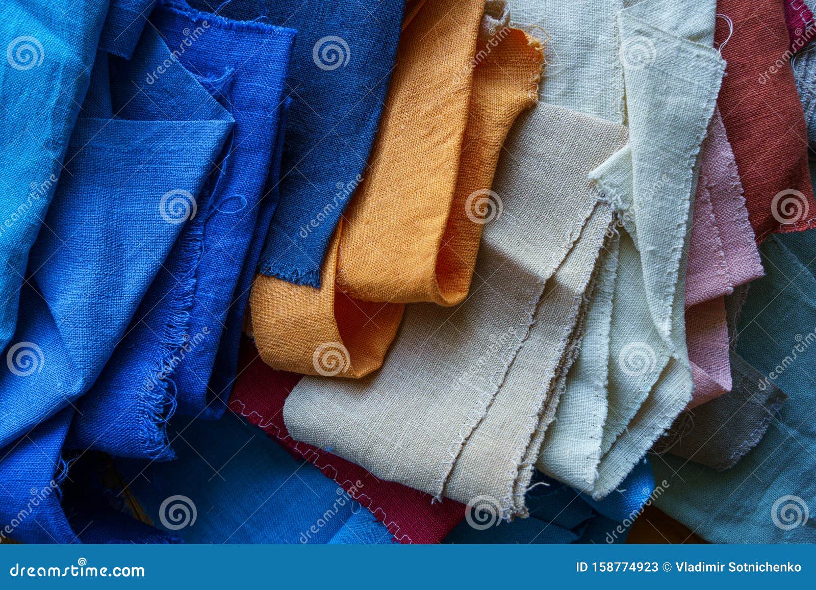 A Stack of Colorful Fabrics Background Stock Image - Image of material ...