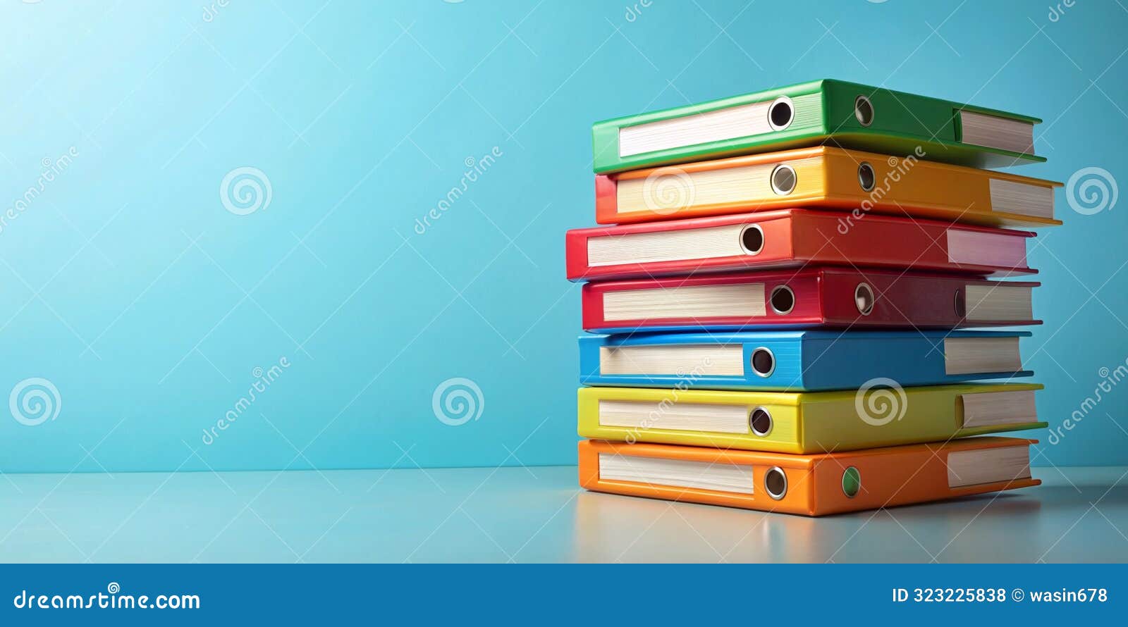 Stack of Colorful Folders on a Light Blue Background Generative by AI ...