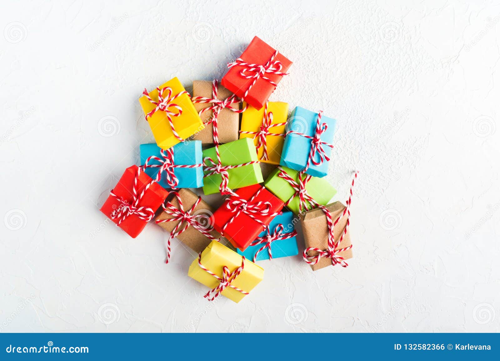 Stack of Colorful Gifts Over White Background with Copy Space Stock ...