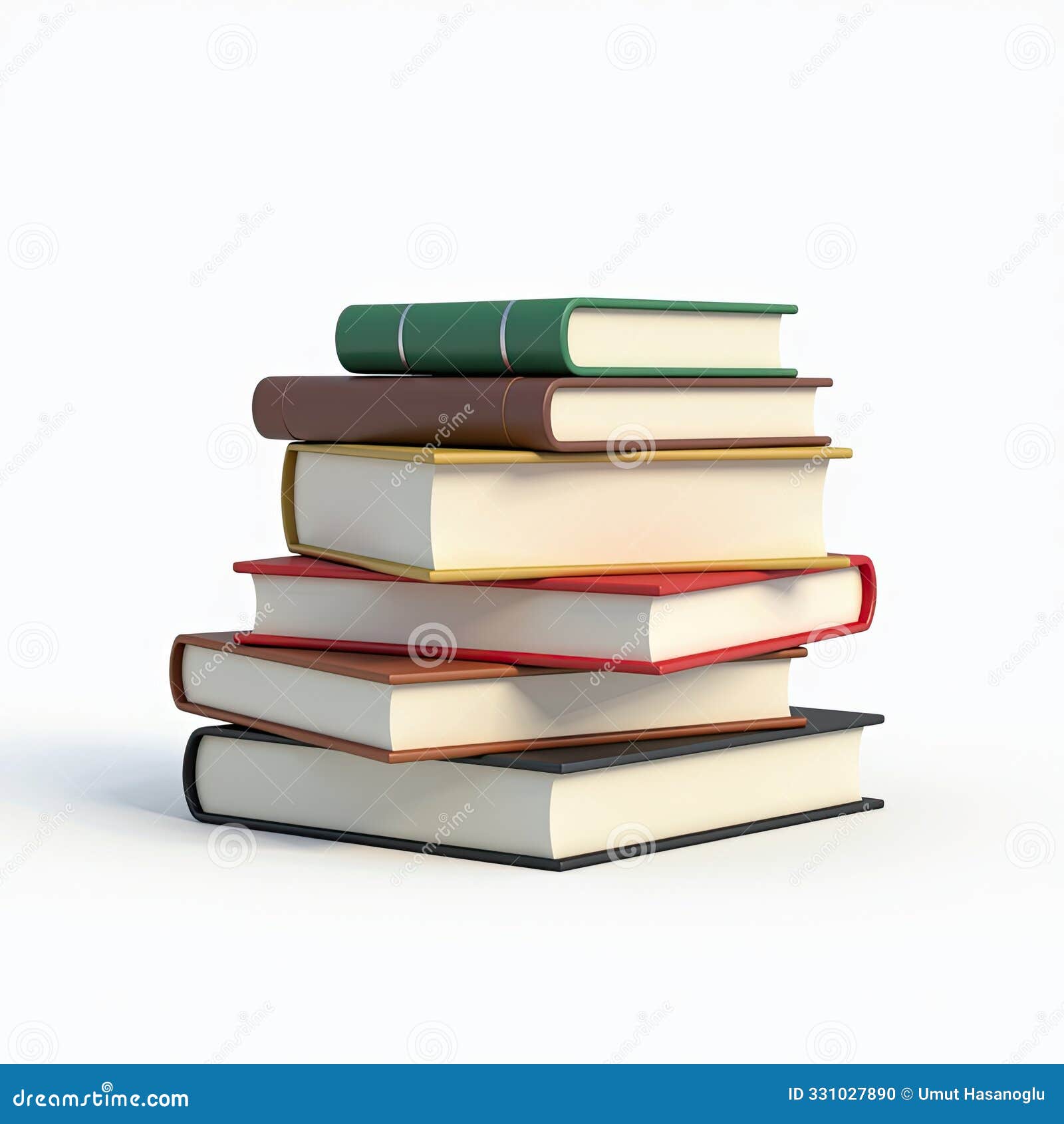 Stack of Colorful Hardback Books Piled on a Plain White Background ...
