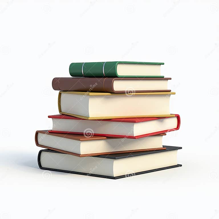 Stack of Colorful Hardback Books Piled on a Plain White Background ...