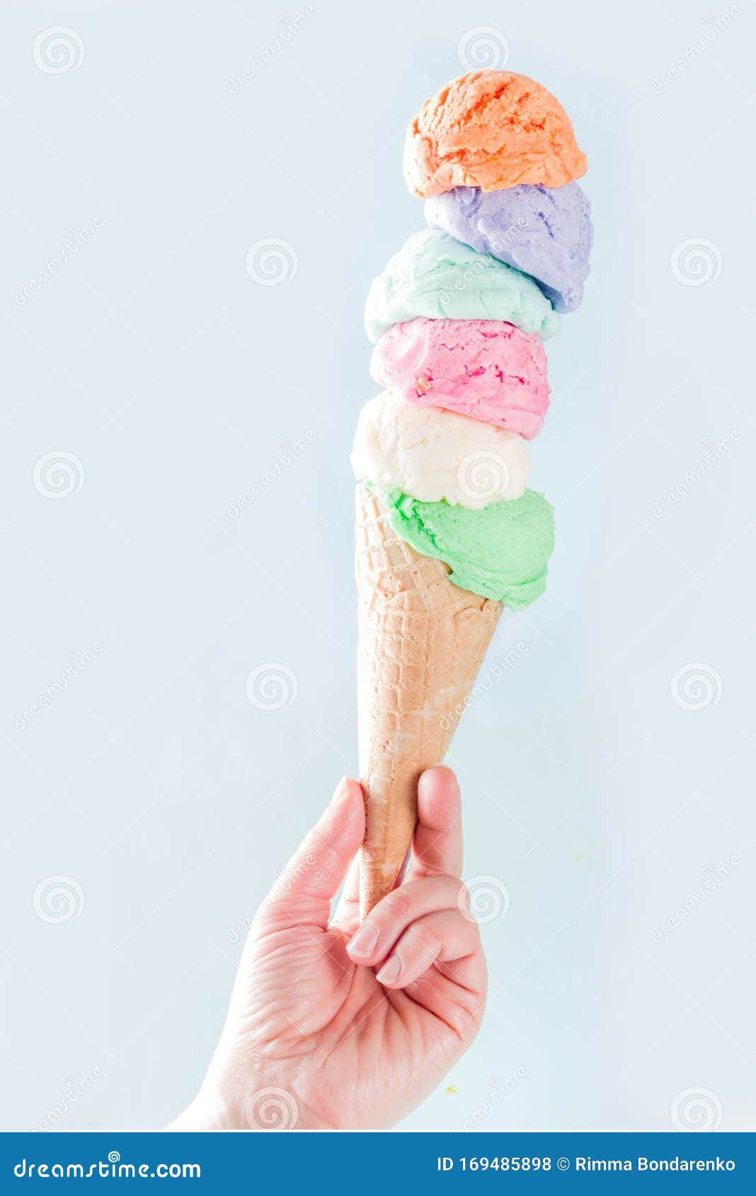 Stack of Colorful Ice Cream Scoops Stock Photo - Image of isolated ...