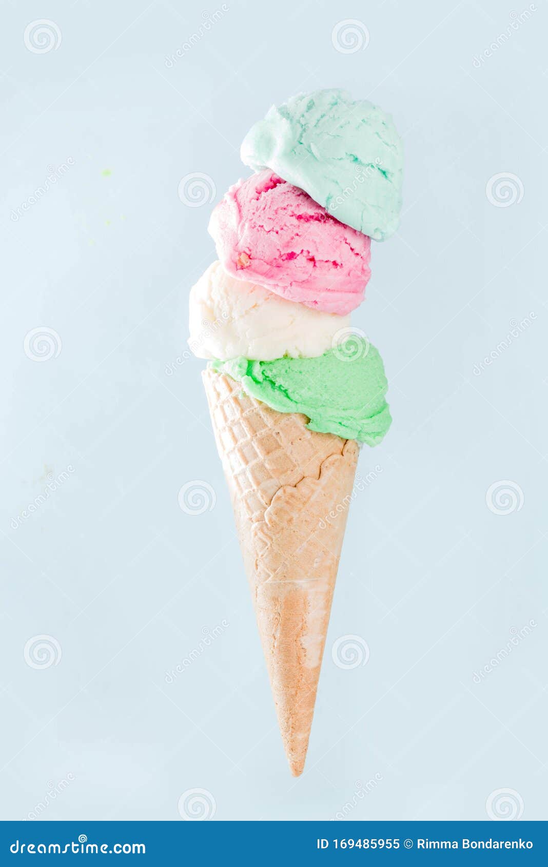 Stack of Colorful Ice Cream Scoops Stock Image - Image of hand, colors ...