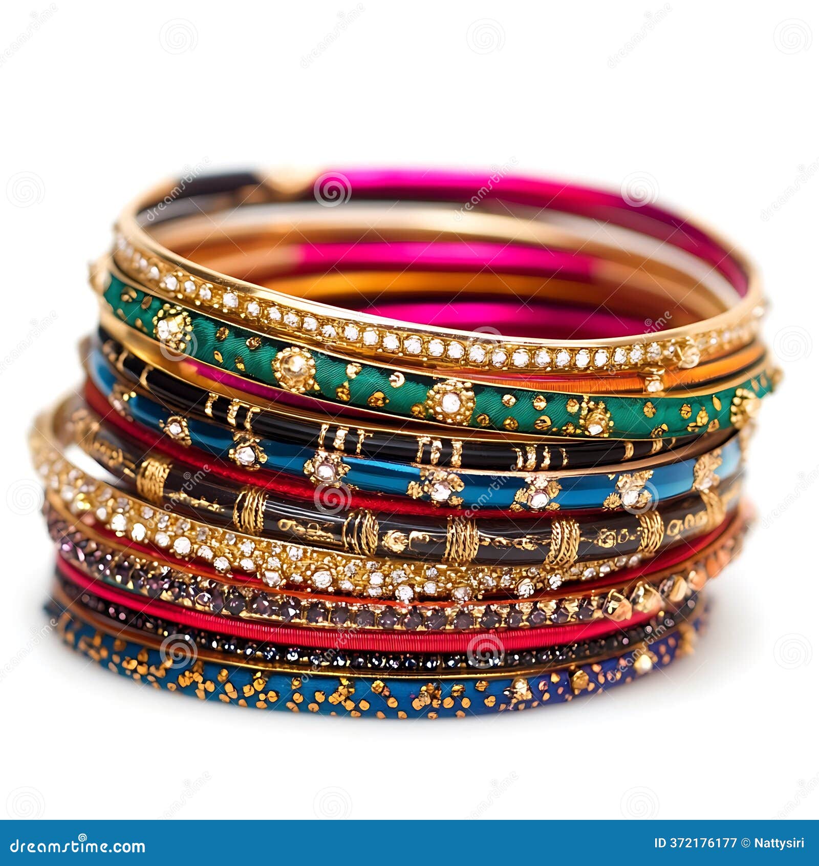 Indian Bangles And Bracelets Isolated On White Background Stock Photography | CartoonDealer.com ...