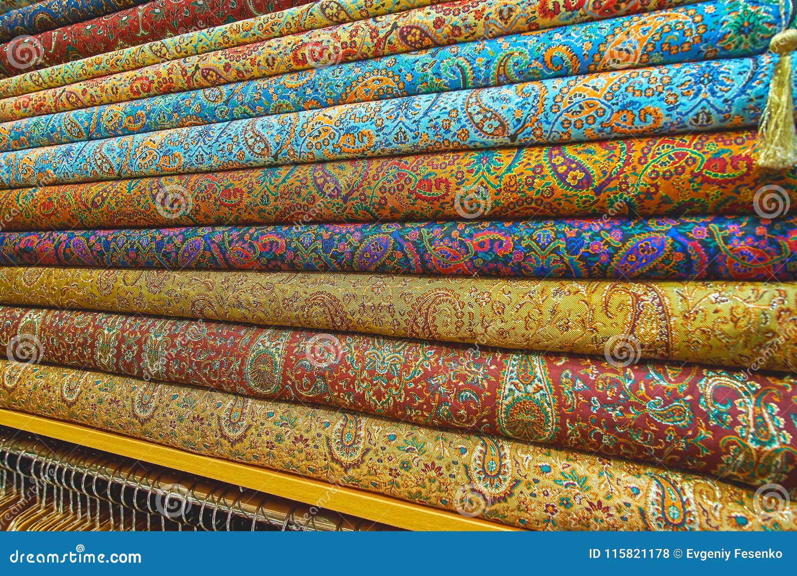 The Stack of Colorful Iranian Textile, Tehran, Iran Stock Photo - Image ...