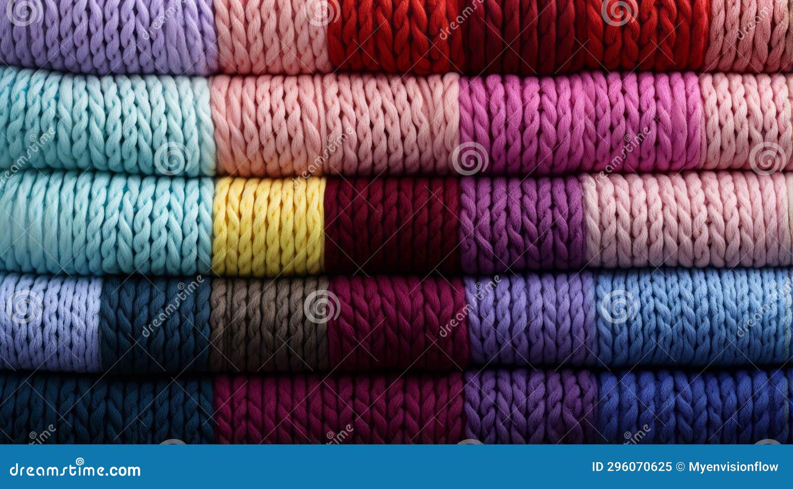 A Stack of Colorful Knitted Fabric Texture Stock Illustration ...