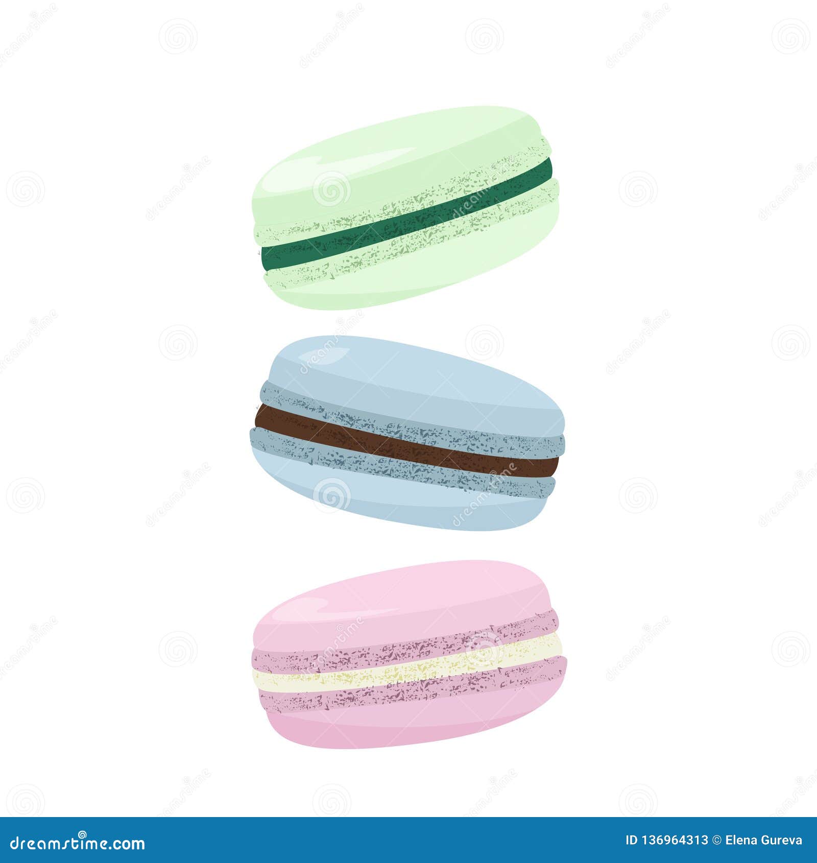 Macaron Or Macaroon Biscuits Cakes, Sketch Vector Illustration Isolated ...