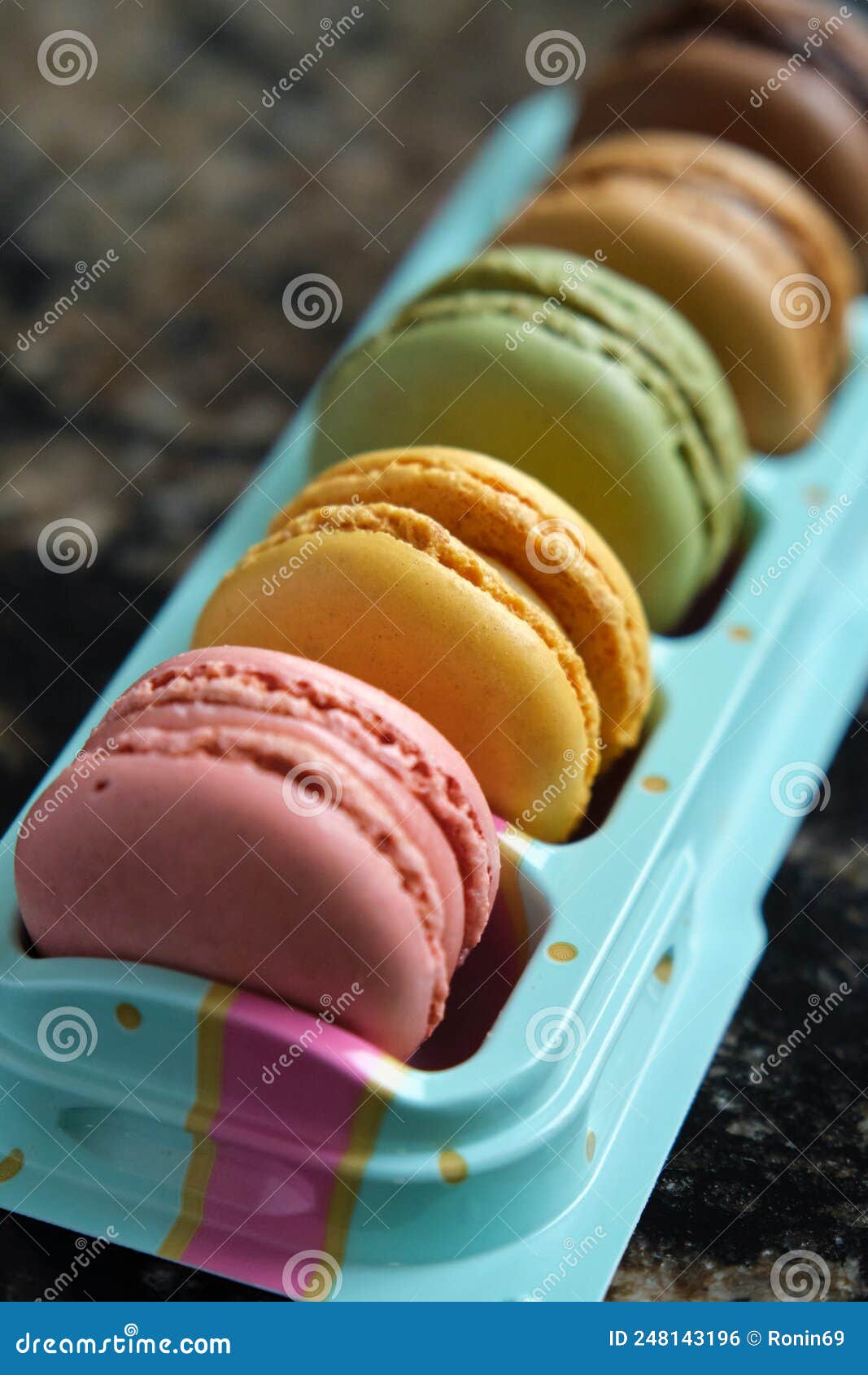 A Stack of Colorful Macaron on Marble Stock Photo - Image of macaroon ...
