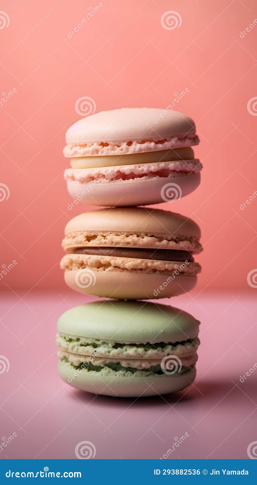Stack of Colorful Macarons on Pink Background. Minimal Style Stock ...