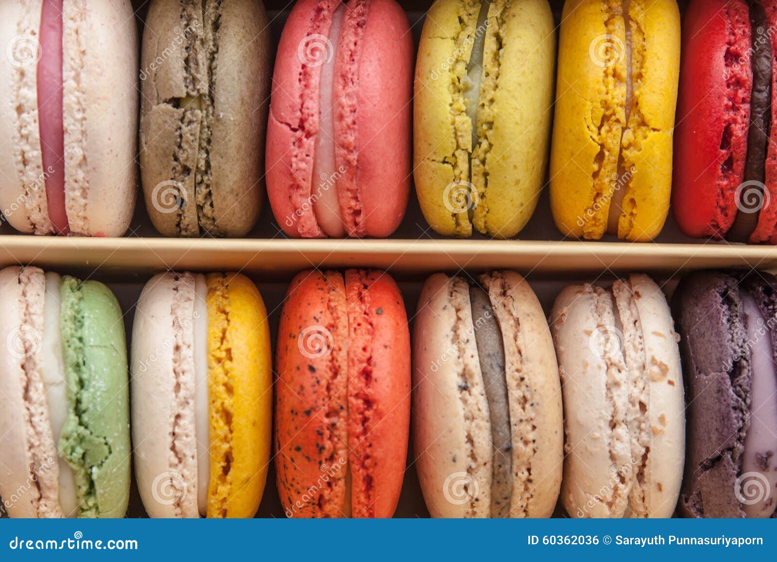 Stack of Colorful Macaroons Stacked Up in the Box for Background. Stock ...