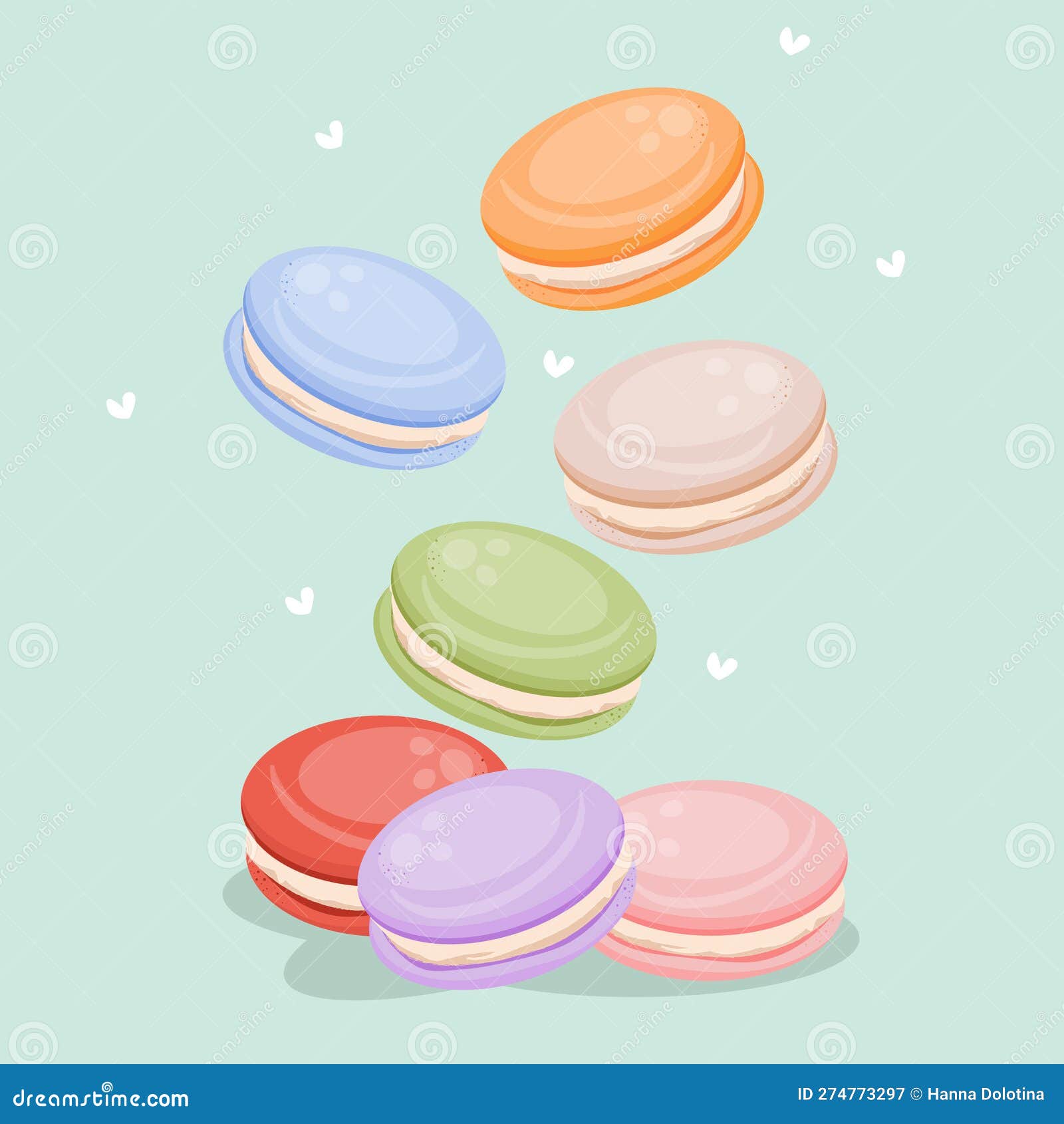 A Stack of Colorful Macaroons, a Sweet and Beautiful Dessert. Stock ...
