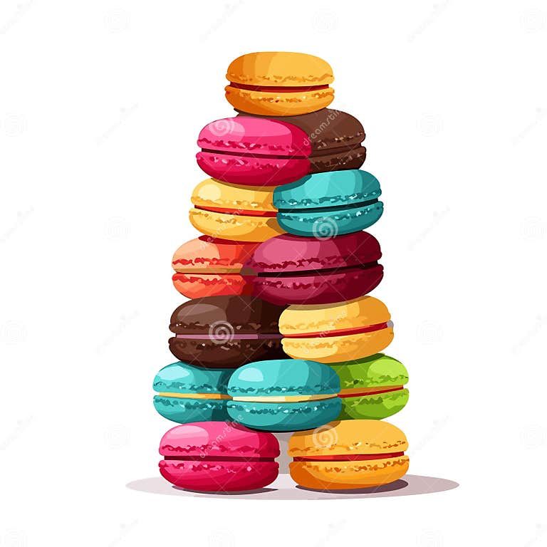 Stack of Colorful Macaroons Vector Flat Isolated Illustration Stock ...