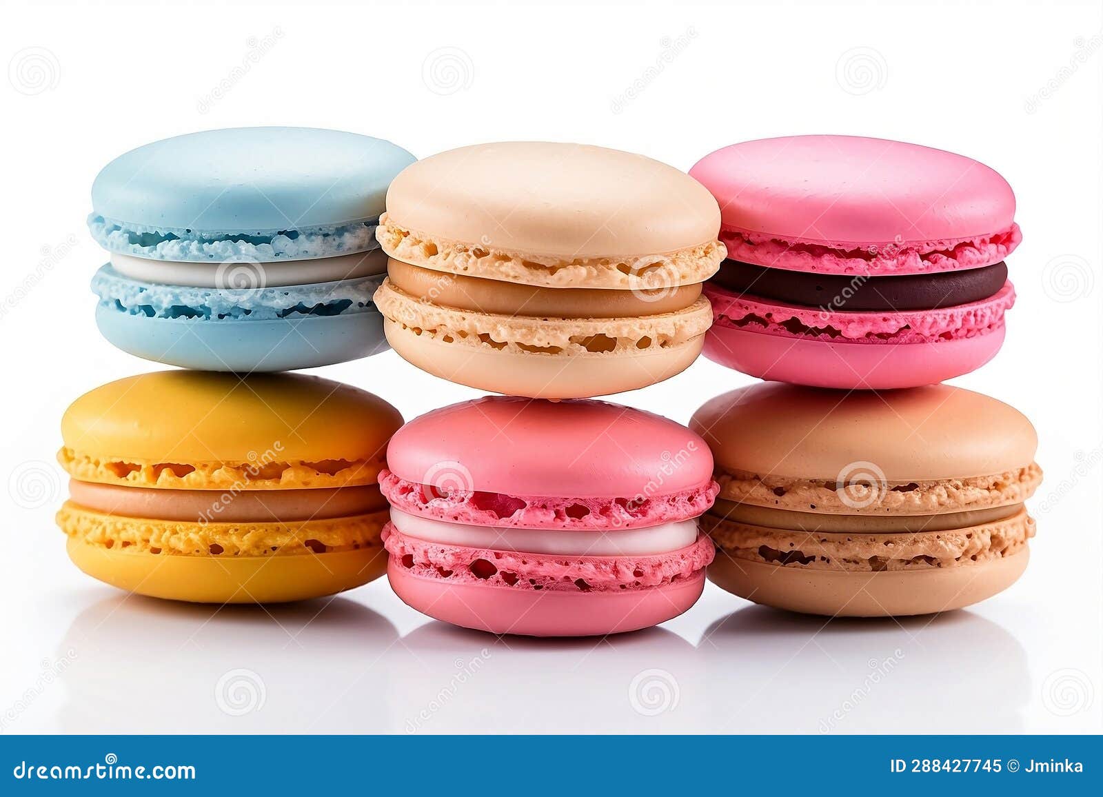 Stack of Colorful Macaroons on White Stock Illustration - Illustration ...