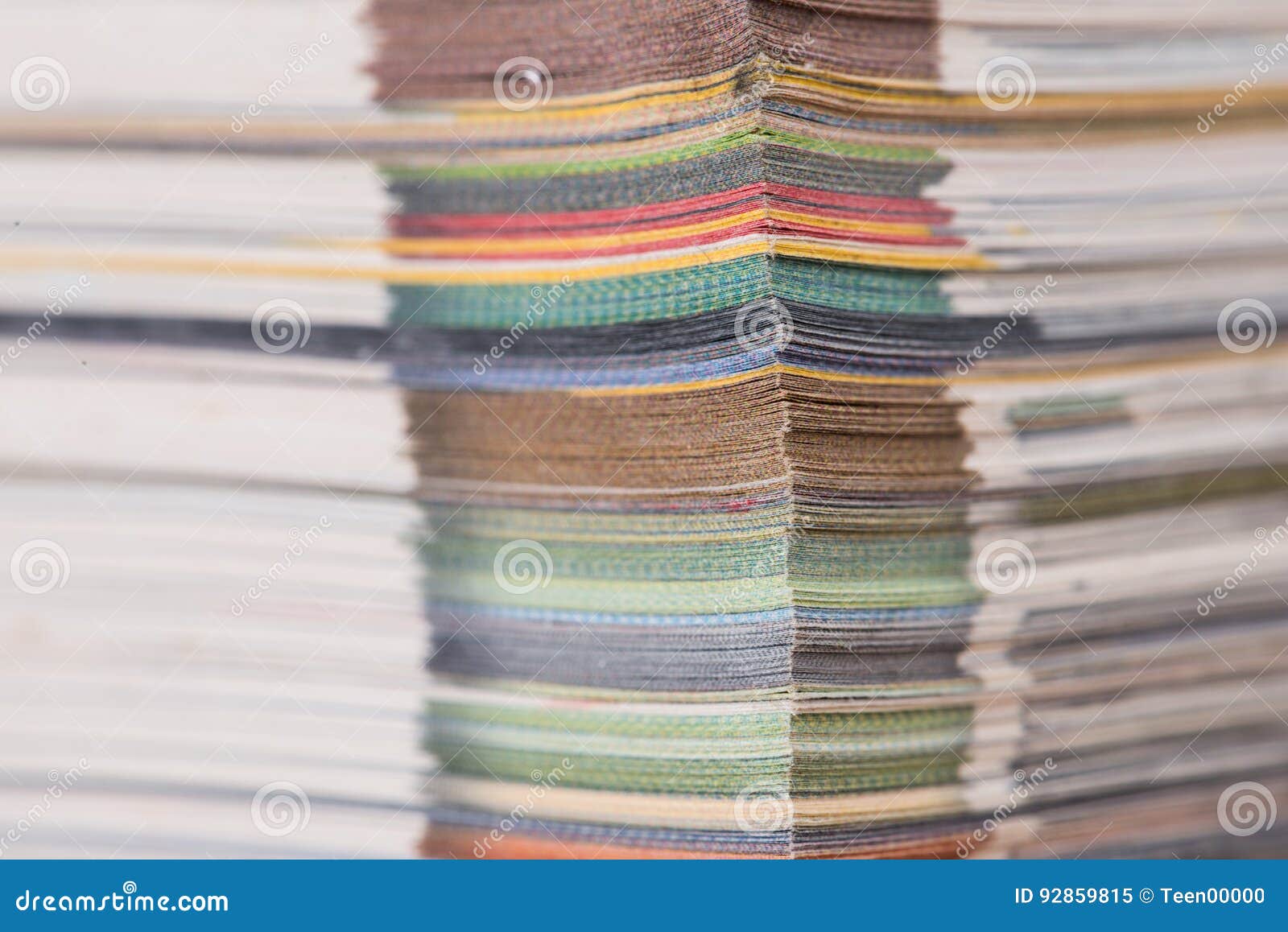Stack of Colorful Magazines or Documents - Paper Stock Image - Image of ...