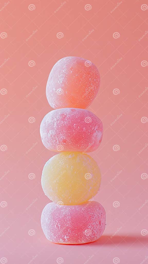 Stack of Colorful Mochi on Gradient Background Stock Photo - Image of ...