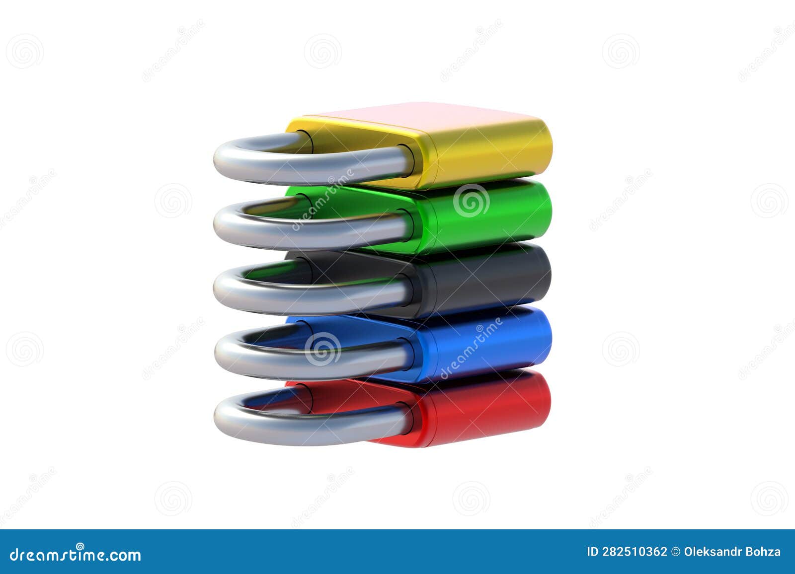 Stack of Colorful Padlocks Isolated on White Background Stock ...