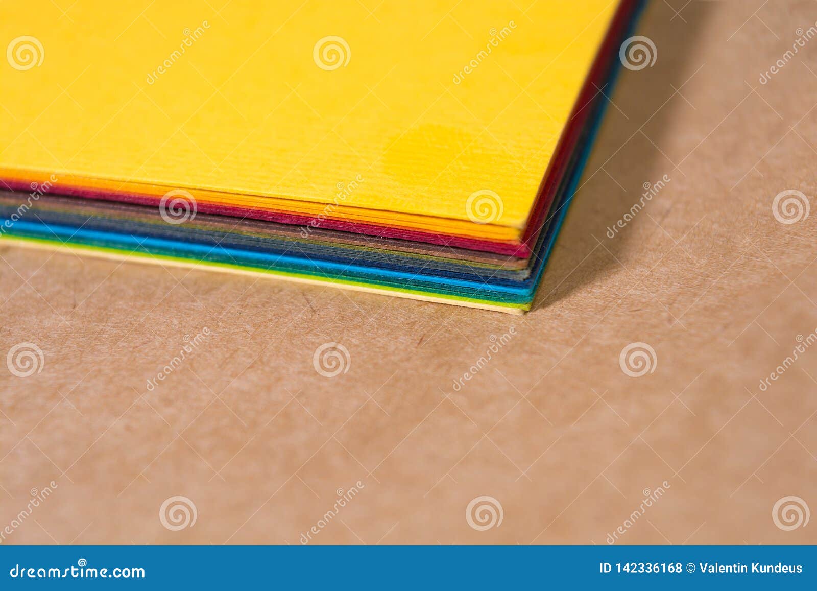Stack of Colorful Paper. Blurring Background. the Corners of Sheets of ...