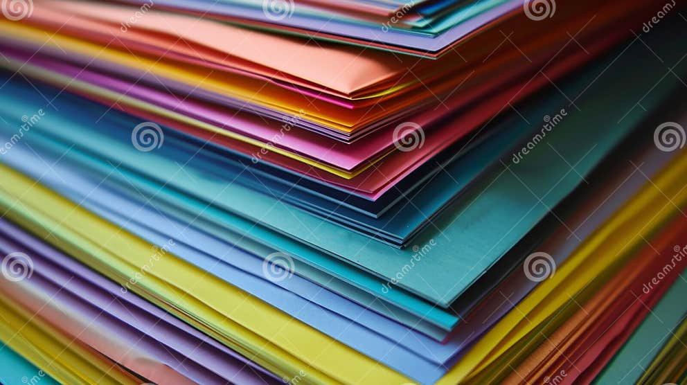 Stack of Colorful Paper Creating a Gradient Effect Stock Photo - Image ...