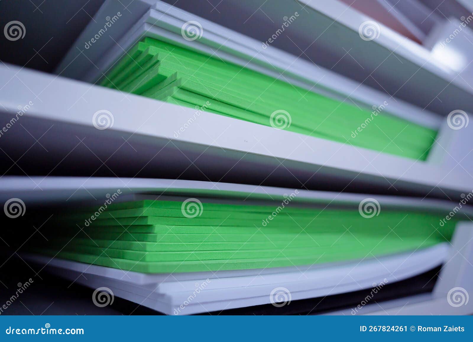 A Stack of Colorful Paper Folded in a Warehouse Stock Image - Image of ...