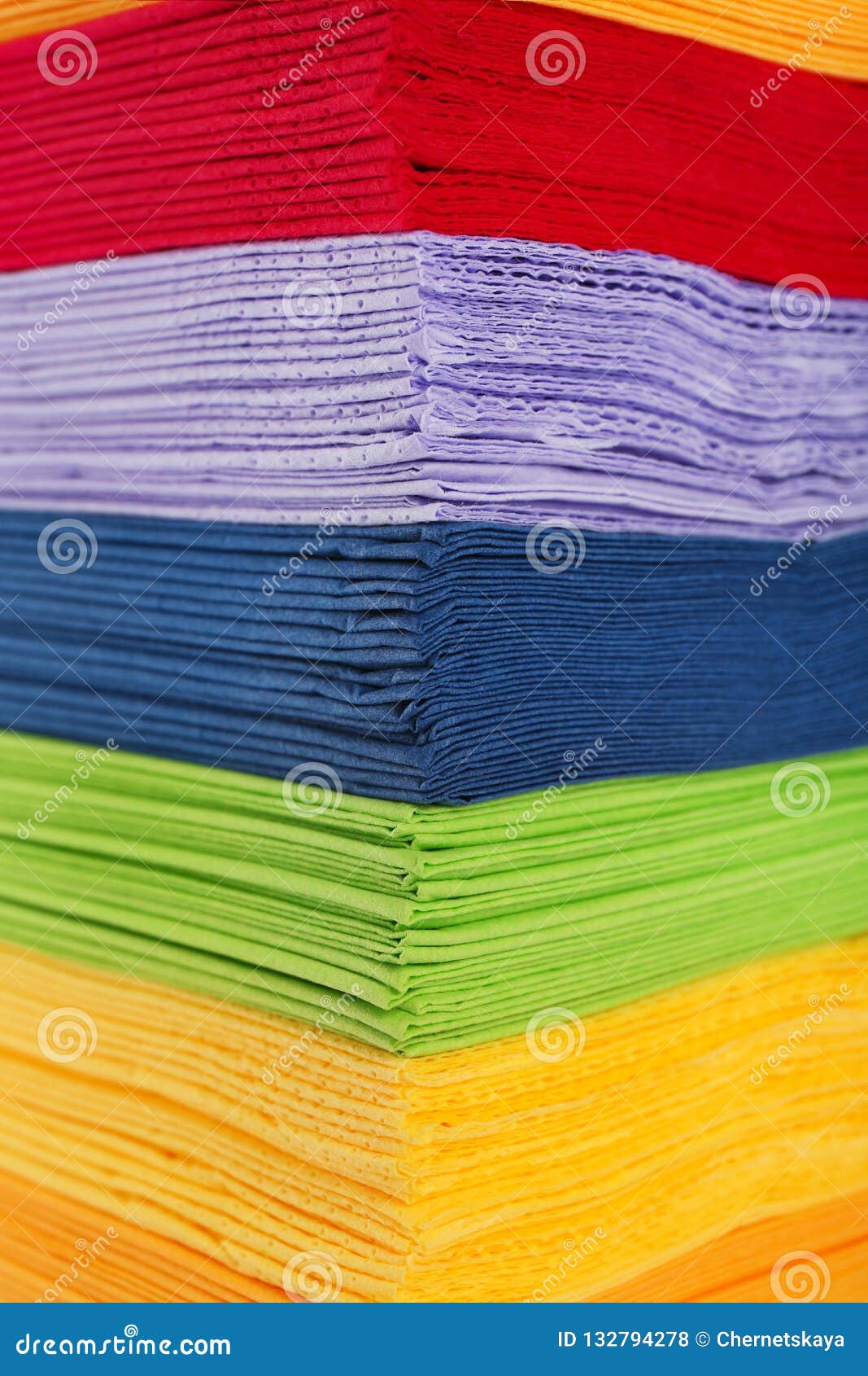 Stack of Colorful Paper Napkins As Background Stock Photo - Image of ...
