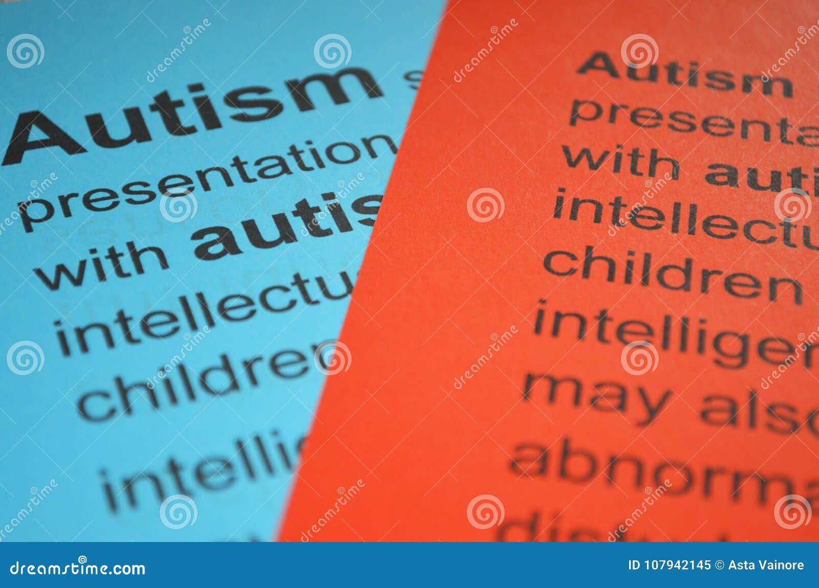 Word AUTISM , close up stock image. Image of article - 107942145