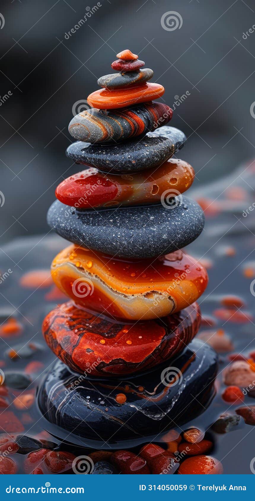 Stack of Colorful Pebbles. a Pebble Healing Stock Image - Image of ...
