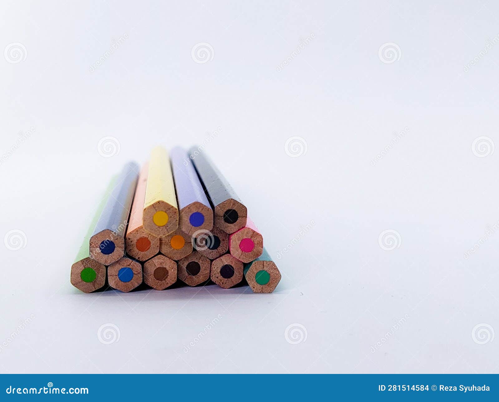 Stack of colorful pencils stock photo. Image of foreground - 281514584