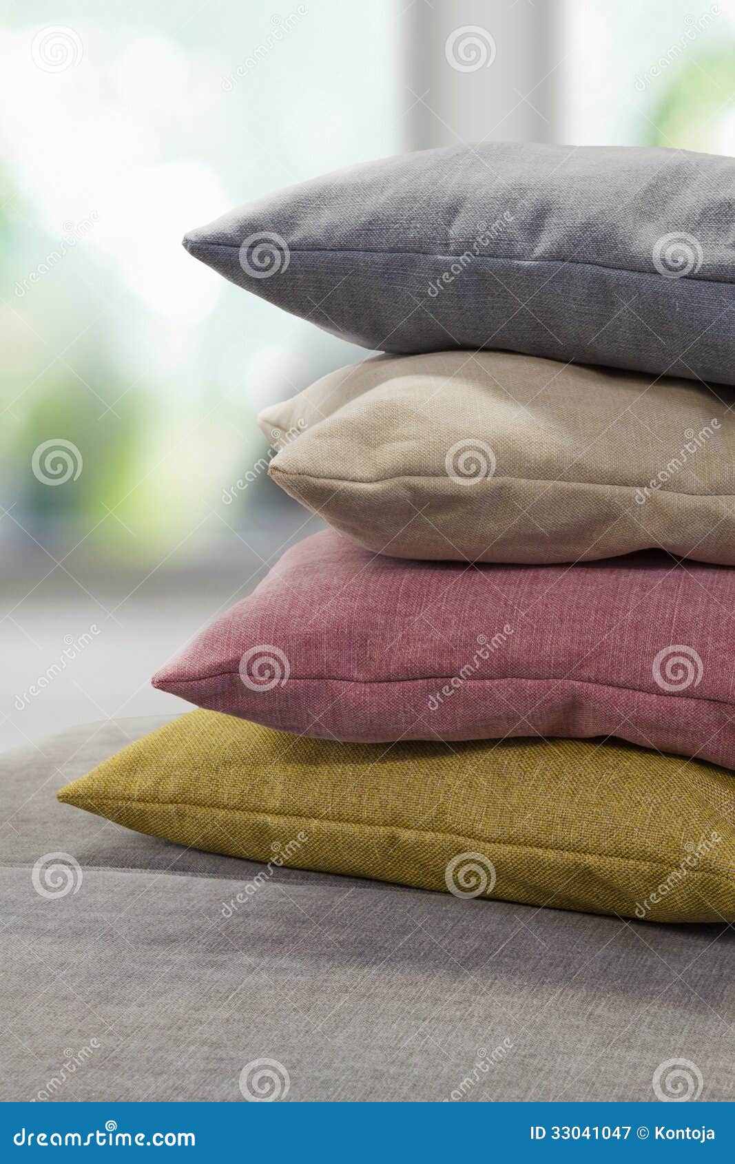 Stack of colorful pillows stock image. Image of home - 33041047