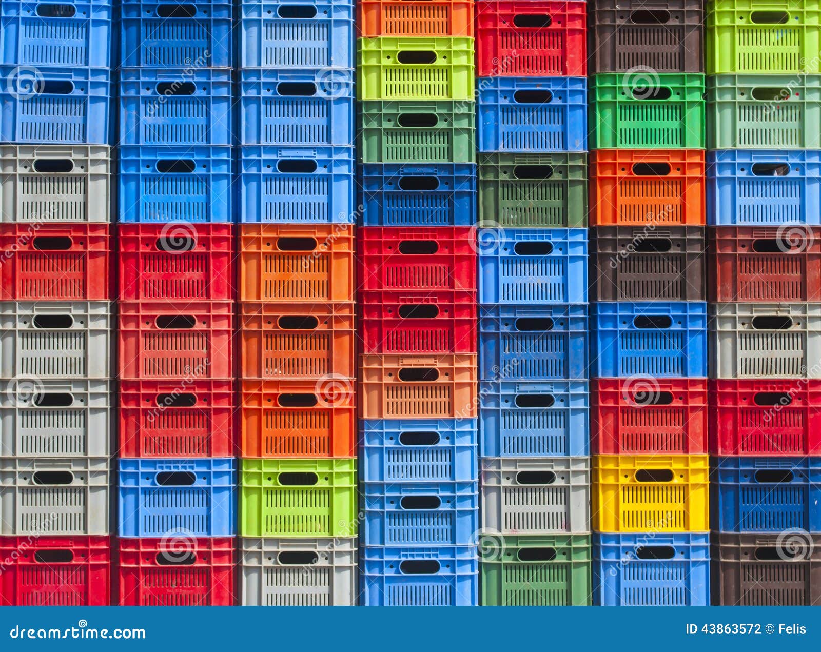 Stack of Colorful Plastic Boxes Stock Photo - Image of plastic, multi ...