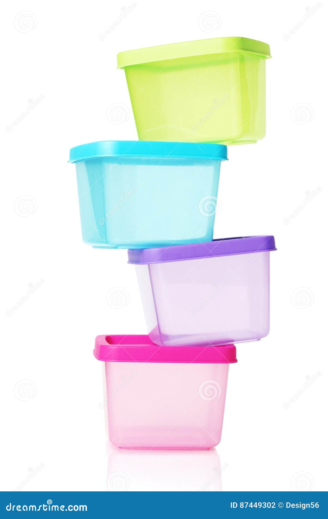 Stack of Colorful Plastic Containers Stock Photo - Image of container ...