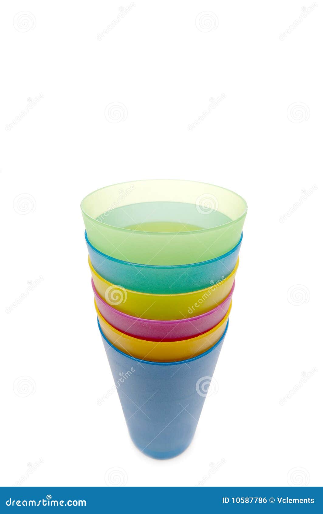 Stack of Colorful Plastic Cups Stock Photo - Image of group, pile: 10587786
